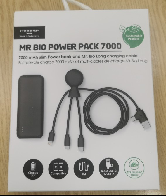 Mr Bio Power bank and cable Pack 7000mah | Promotional Products Home ...